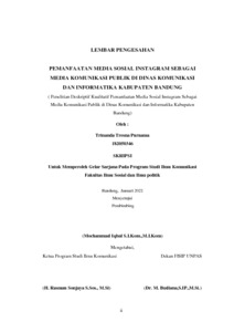 PEMANFAATAN MEDIA SOSIAL INSTAGRAM SEBAGAI MEDIA KOMUNIKASI PUBLIK DI DINAS KOMUNIKASI DAN ...